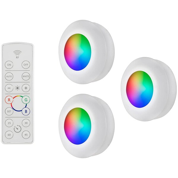 Energizer Color Changing LED Puck Light 3pk 39154T1 | Zoro