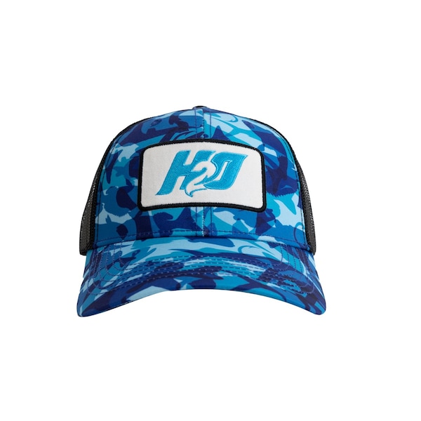 H2O H20 Logo Trucker Hat Blue Camo H2OCAP02B | Zoro