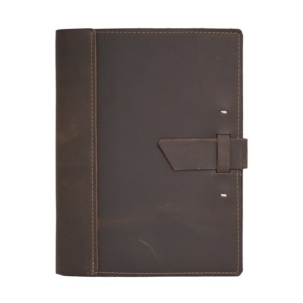 Rustico Large Leather Composition Cover - With Buckle in Dark Brown ...