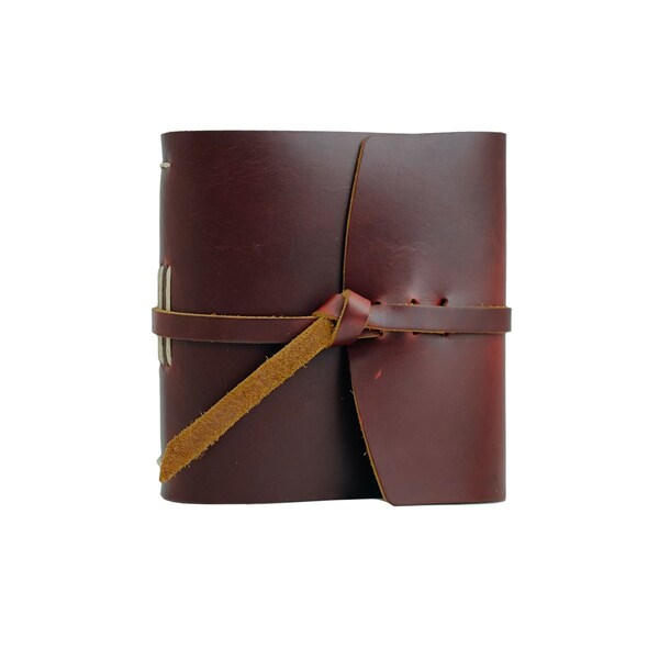 Rustico Leather Photo Album - Self Adhesive 4 x 4 in Burgundy PH0040 ...