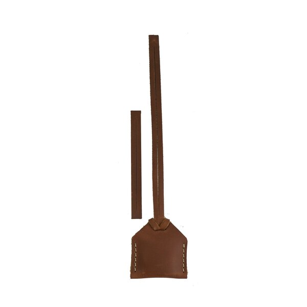 Rustico Leather AirTag Case Hang Tag - Square in Saddle AC0530-0002 | Zoro