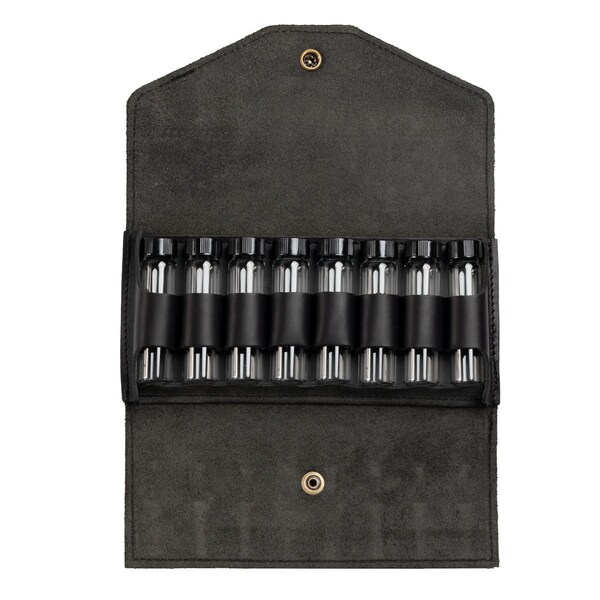 Rustico Travel Keepsake Leather Vial Case in Black AC0745-0003 | Zoro