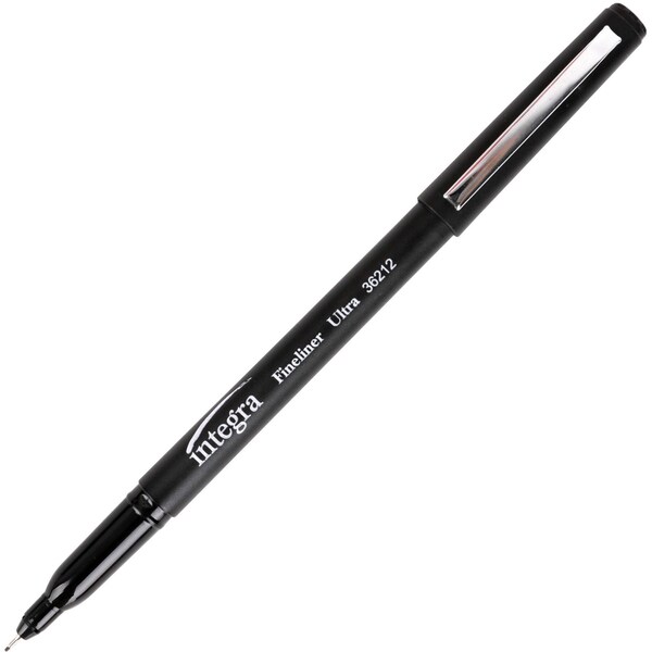 Integra Fineliner Permanent Markers, Ultra Fine, Black, PK12 ITA36212 ...