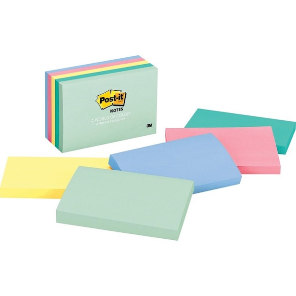 Post-It Note, Post-It, 3X5, 5Pk, Ast Pk MMM655AST | Zoro