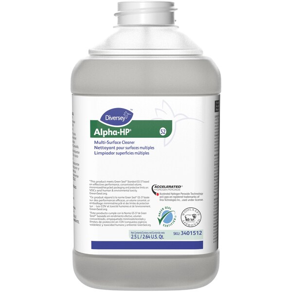 Diversey Cleaner, Multi-Surface, Alpha HP, J-Fill, 2.5L, Clear, PK 2 ...