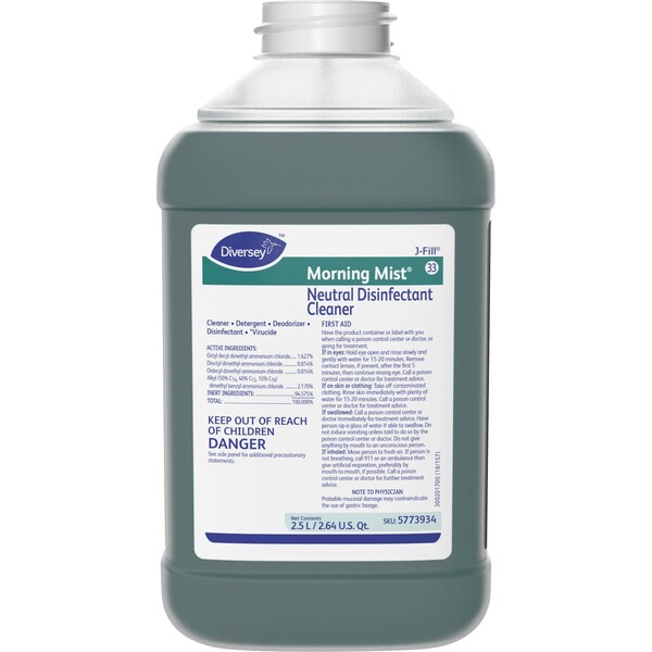 Diversey Disinfectant Cleaner, Neutral, Quat-based, 2.5L, Blue, PK 2 ...