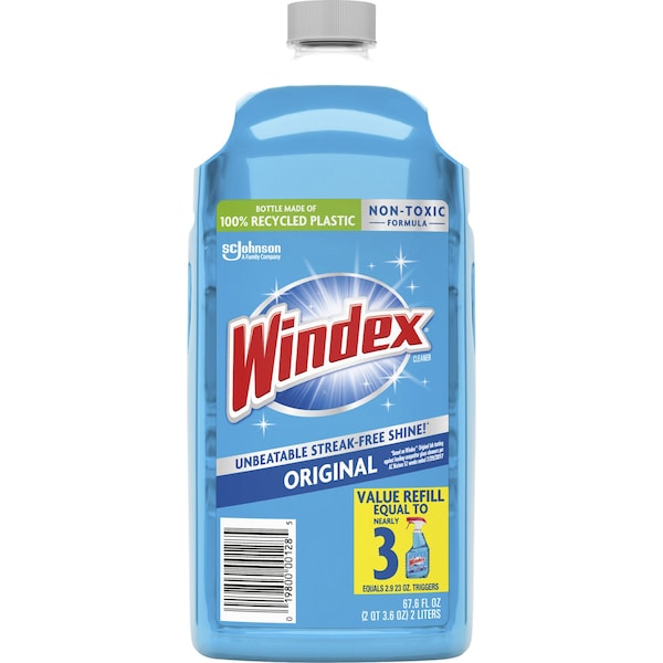Windex Liquid Original Glass Cleaner Refill, Blue, 6 PK SJN316147CT | Zoro
