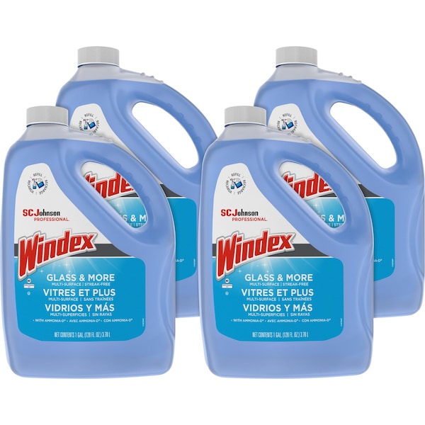 Windex Liquid Glass Cleaner with Ammonia-D, Blue, 4 PK SJN696503CT | Zoro