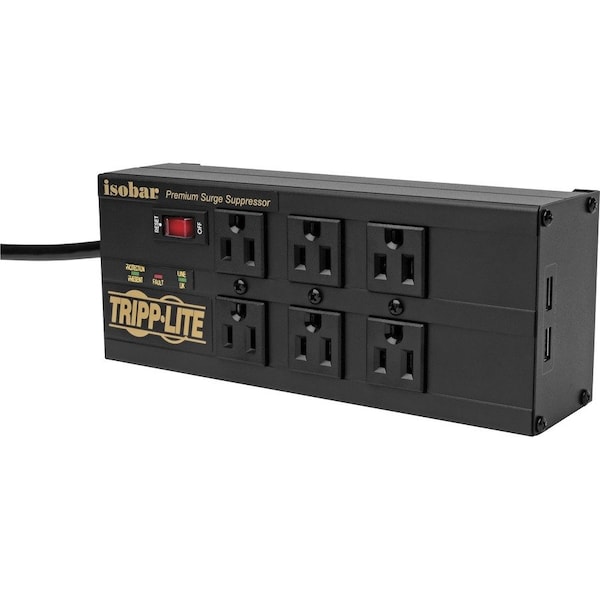 Tripp Lite Outlet Tap, Surge, 5-15R, 5-15P, 6 ft., Black/Light Gray ...