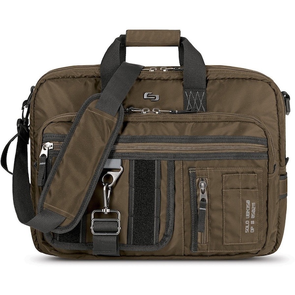 Solo Hybrid Briefcase Backpack, 2-3/4"Wx17-1/2"Lx12-1/2"H, Bronze ...