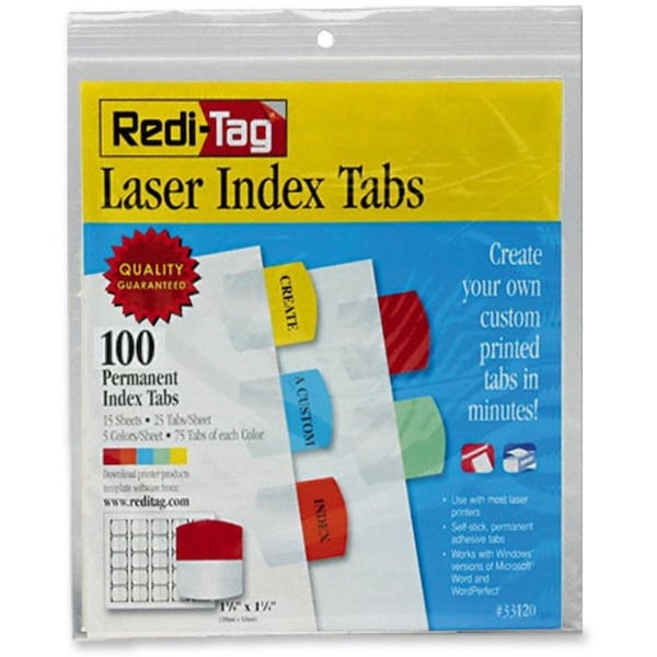 Redi-Tag Refill, Tab, Lsr, Asst, 100 Pk RTG33120 | Zoro