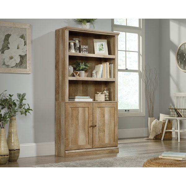 Sauder 5 Shelf Bookcase W/doors Lo , Three adjustable shelves for ...