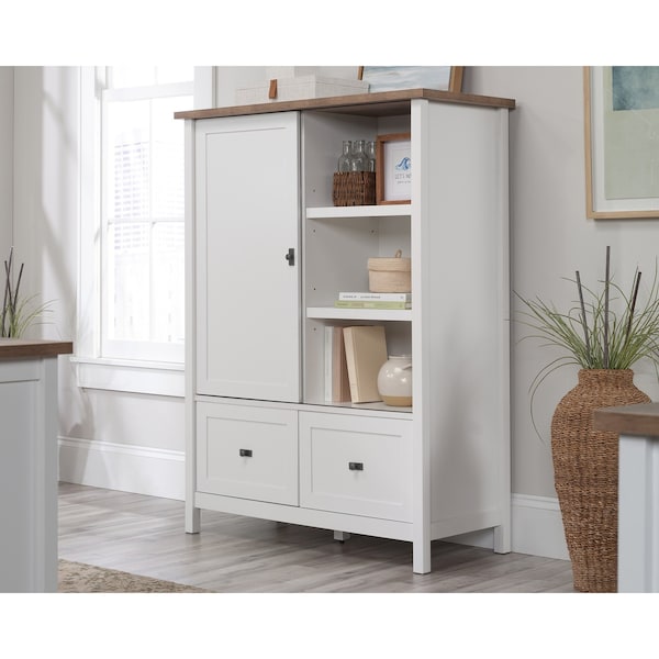 Sauder Cottage Road Storage Cabinet Wh A2 , Hidden storage behind ...