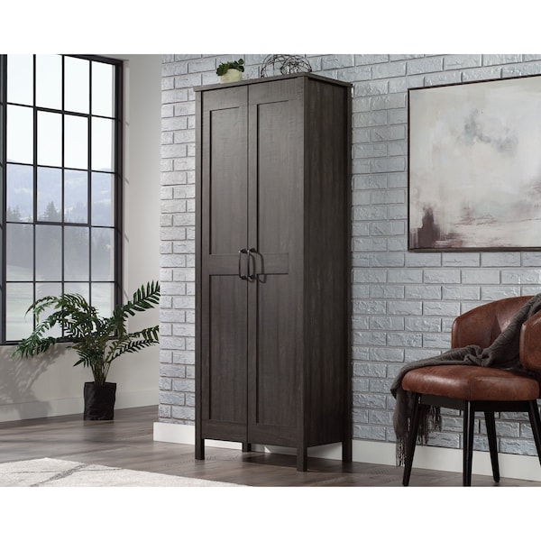 Sauder 2-Door Storage Cabinet Bw , Hidden storage behind doors for ...