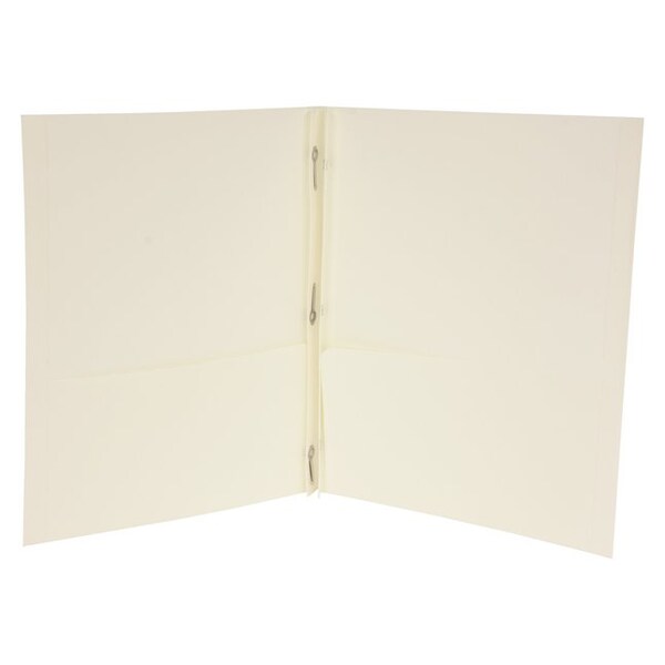School Smart Folder with Fasteners, 2-Pocket, White, Pack of 25 PK ...