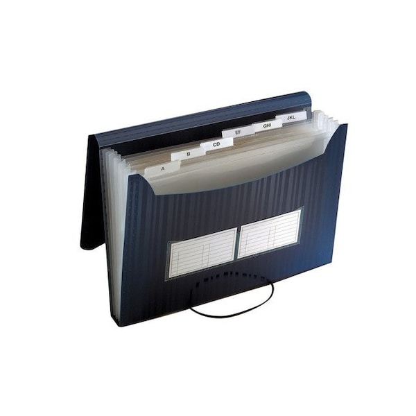 School Smart Poly Expanding File Folder, 7 Pockets, Black 085103 | Zoro