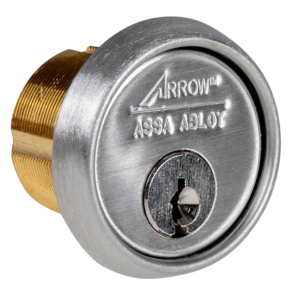 Arrow Lock 1-1/4" Mortise Cyl, 6-pin AR keyway, KD, AM2 Cam, US32D, 4 ...