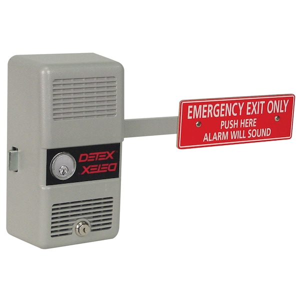 Detex Emergency Exit Alarm Device, RIM Cylinder C Keyway, 36", Gray ECL ...
