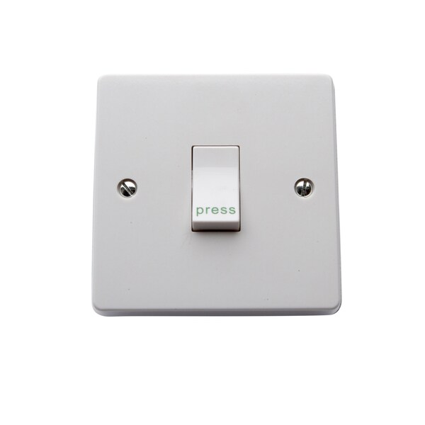 Rofu ROFU Surface Mount Rocker Switch White Pushbutton, White Finish ...