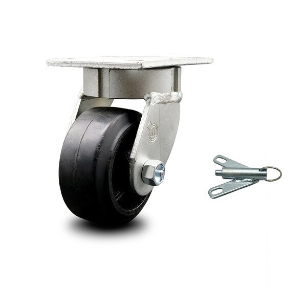 Service Caster 4 Inch Kingpinless Rubber on Steel Wheel Swivel Caster ...