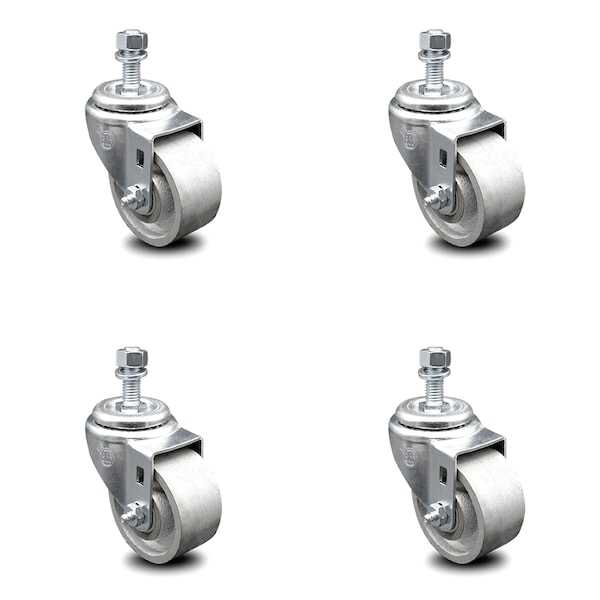 Service Caster 3 Inch Semi Steel Wheel Swivel 1/2 Inch Threaded Stem ...