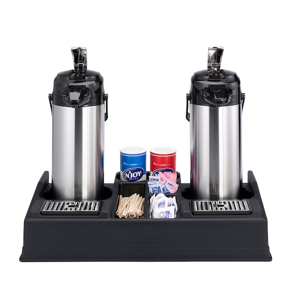 Service Ideas Dual Airpot Stand with Condiment Station APLR25BL | Zoro
