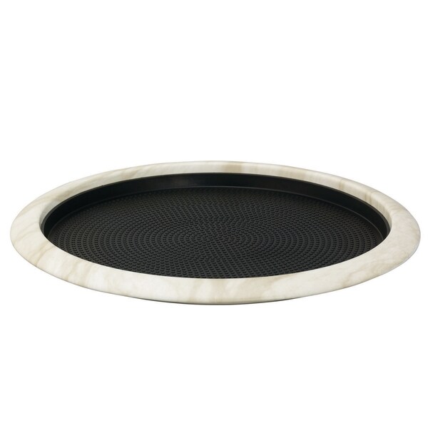 Service Ideas Tray with Removable Insert, 12" Round, Stainless Steel ...