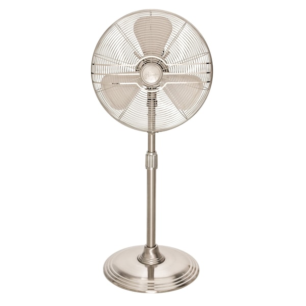Hunter Retro Pedestal Fan, Brushed Nickel, 16 90438 | Zoro