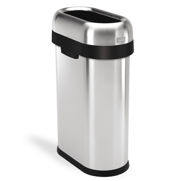 Simplehuman 132 gal Indoor Metal Can, Brushed, Stainless Steel, 10.7 in ...