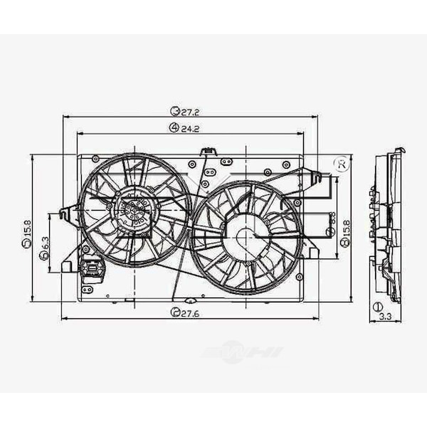 Tyc Dual Radiator and Condenser Fan Assembly 1995-2000 Ford Contour ...