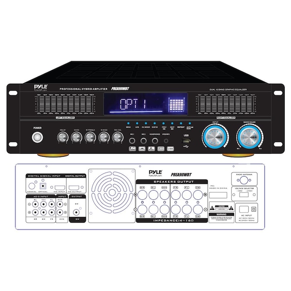 Pyle Stereo Bluetooth Home Theater Amplifier PREA90WBT | Zoro