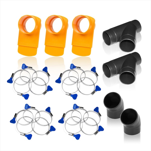 Powertec 4-Inch Dust Collection Fittings Kit w/ Connectors, Blast Gates ...