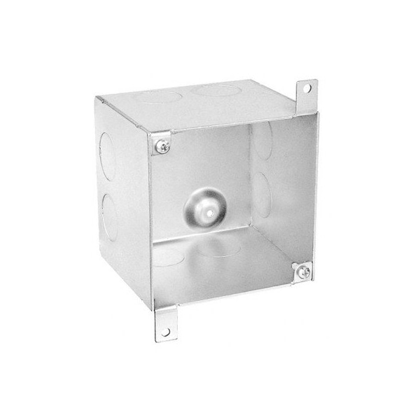 Southwire Electrical Box, 50 cu in, Square Box Type, 4 Gangs, Steel ...
