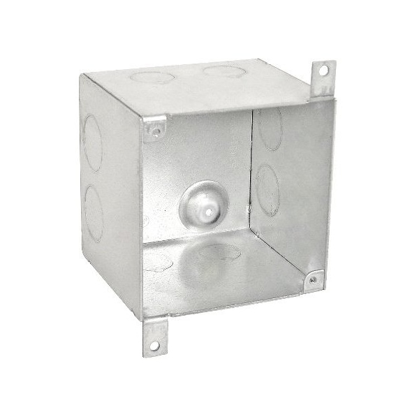 Southwire Electrical Box, 50 cu in, Square Box Type, 4 Gangs, Steel ...