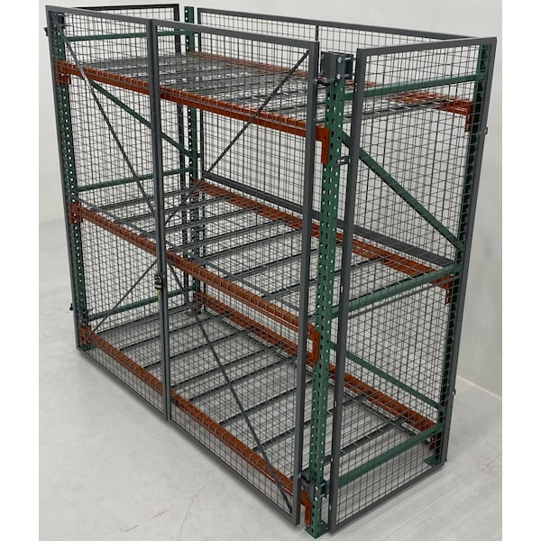 Beastwire By Spaceguard Pallet Rack Enclosure Bi-Parting Doors, 96"W X ...