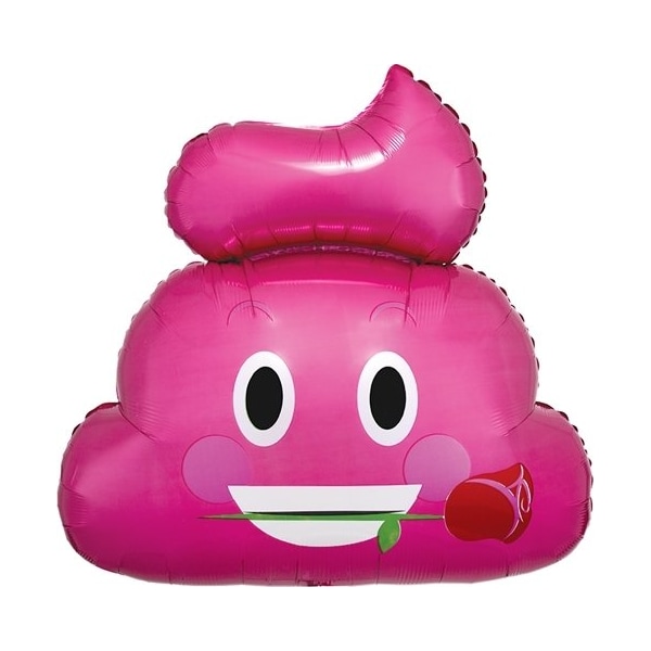 Loonballoon Balloons, 25 inch Emo POOP, Emoticon Pink Poop Balloon with ...