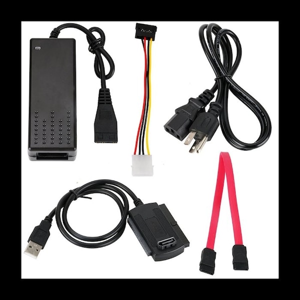 Sanoxy USB 2.0 to SATA/PATA/IDE Drive Adapter Converter Cable Set ...
