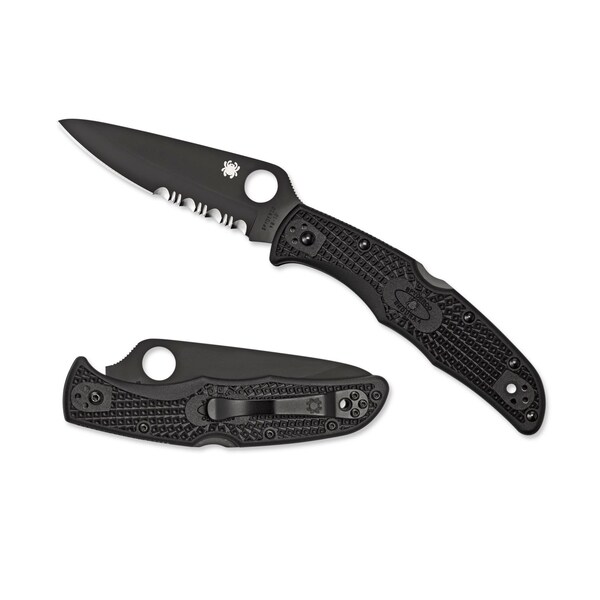 Spyderco Spyderco Endura 4 Folder 3.75in Black Combo Black FRN Handle ...