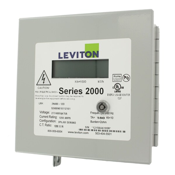 Leviton VOLTAGE OR CURRENT METERS SERIES 2000, THREE ELEM 2N480-12D | Zoro