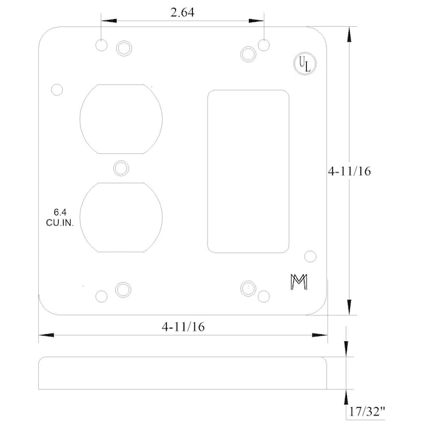 Mulberry Electrical Box Cover, Square, Steel, GFCI Duplex Receptacle ...