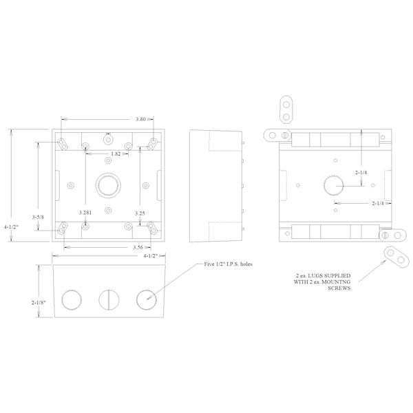 Mulberry Electrical Box, 30.5 cu in, Outlet Box Type, 2 Gangs, Aluminum ...