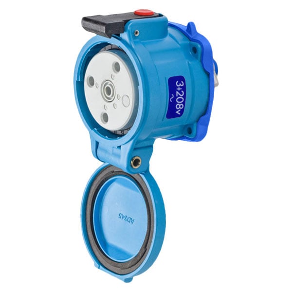 Meltric Watertight Pin & Sleeve Receptacle, 20 A, 208V AC, Three Phase ...
