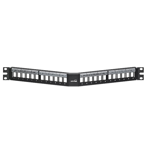 Leviton PATCH PANEL 24P 1U ANG QP PANEL W/ MAG LENS 49256-L24 | Zoro