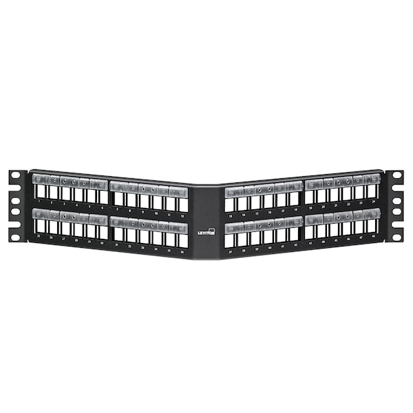 Leviton PATCH PANEL 48P 2U ANG QP PANEL W- MAG LENS 49256-L48 | Zoro