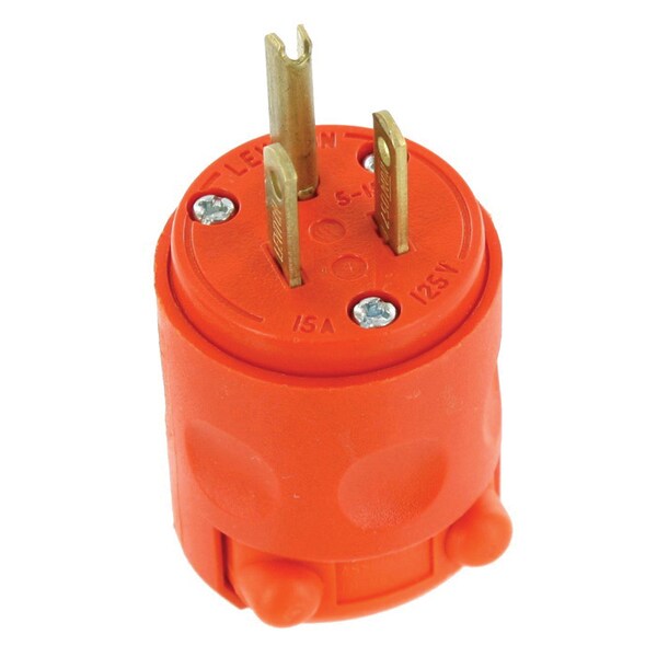 Leviton Electrical Plugs 515P Plug Orange 515PV-OR | Zoro