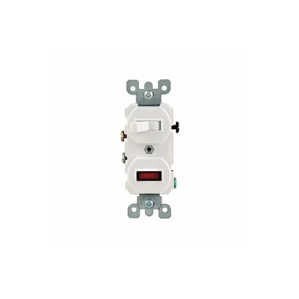 Leviton Combination Device Switch 20A 120V Sp Sw Neon Pl Combo Ivory ...