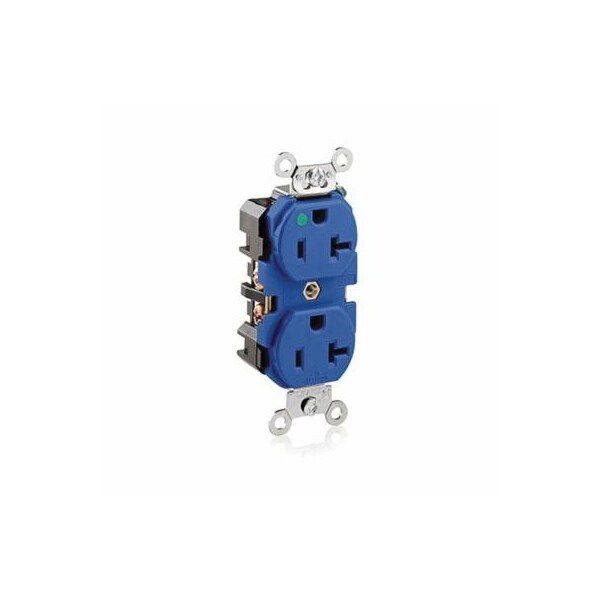 Leviton ELECTRICAL RECEPTACLES HG DUP REC 20A-125V BACK BLUE 8300-HBU ...