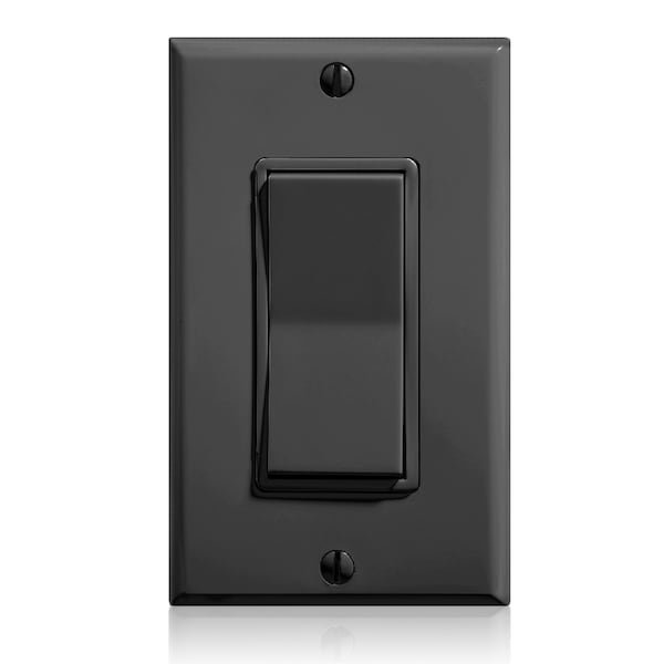 Leviton WIRELESS DECORA REMOTE SWITCH SINGLE ROCKER 902MHZ BLACK WSS0S ...