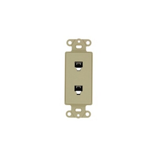 Leviton RJ JACK AND MODULE DECORA INSERT W/ TWO 6P4C IV 40644-I | Zoro