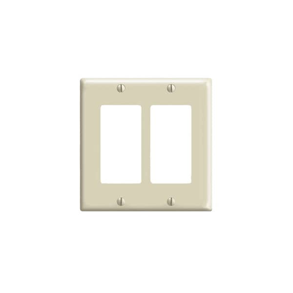 Leviton Decora Faceplate Unloaded, Dbl Gang Nylon, Ivory 80409-NI | Zoro